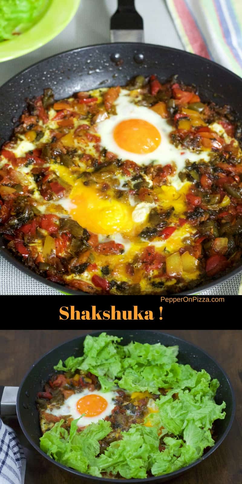 Shakshuka Eggs Poached in a nest of Peppers Tomatoes Saffron &Herbs ...
