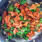 Bhojpuri Baingan Badi Sabzi: Brinjal Spinach Curry - PepperOnPizza