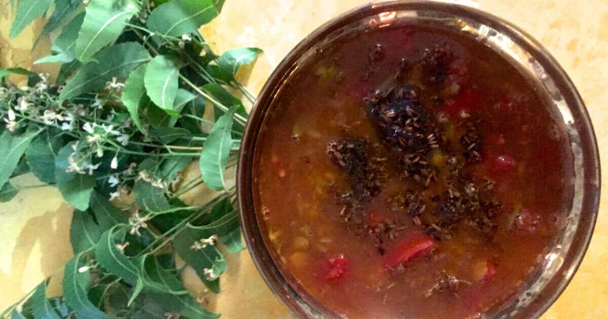 Neem Flower Mango Rasam/ Vepampoo Mangai Rasam - PepperOnPizza