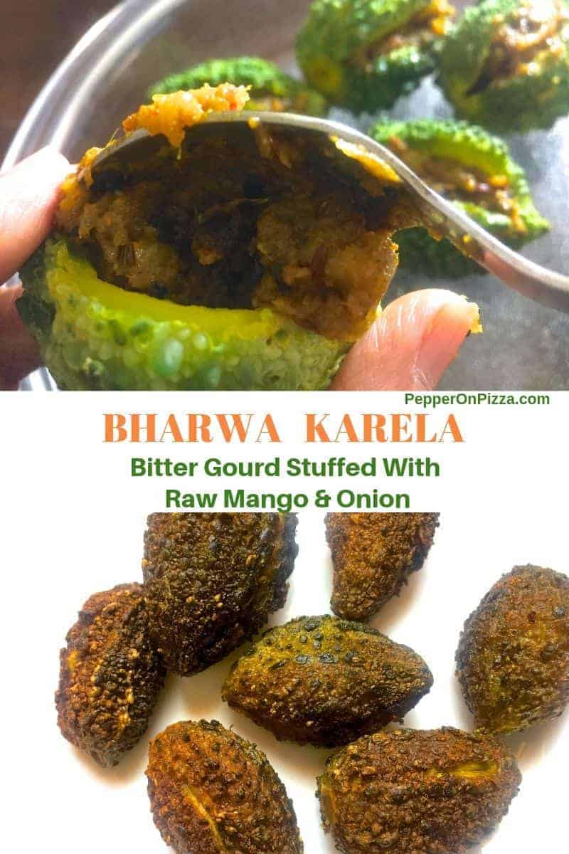 Bharwa Karela / Raw Mango Stuffed Bitter Gourd - PepperOnPizza